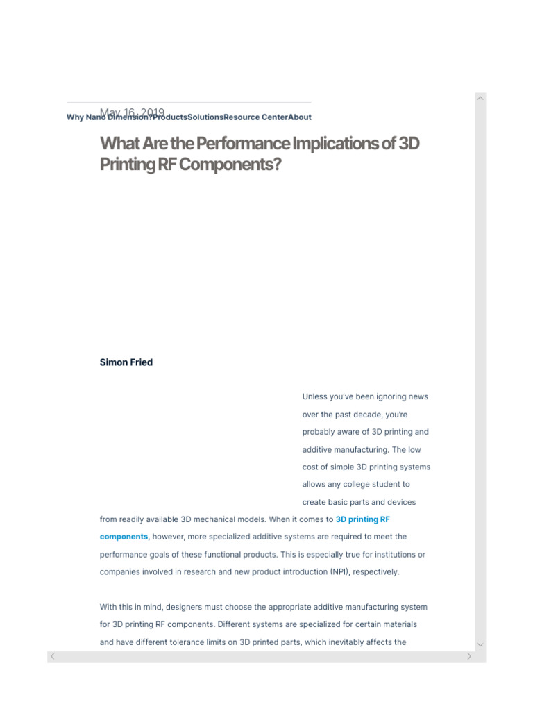 3 DPrinting RF | PDF | 3 D Printing | Printed Circuit Board