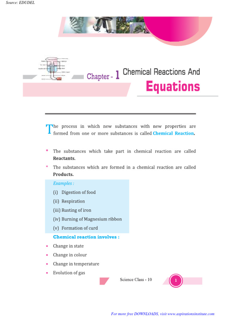 10 Sci Chemical Reaction and Equations Notes | PDF | Precipitation ...