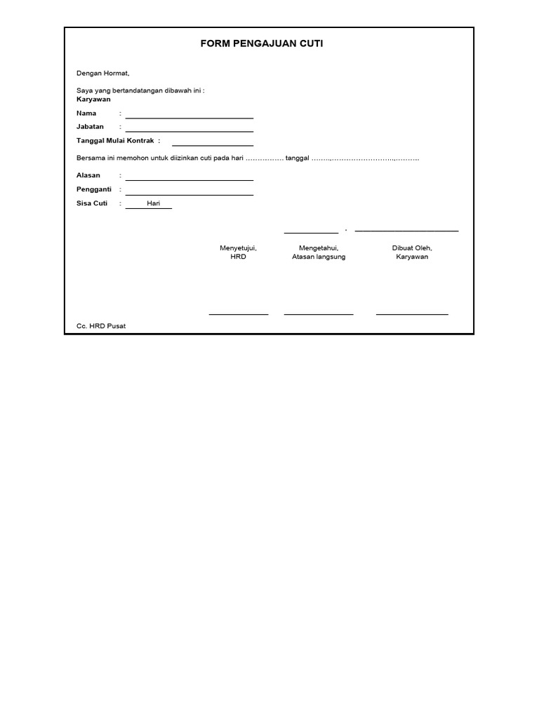 Form Tukar Libur | PDF