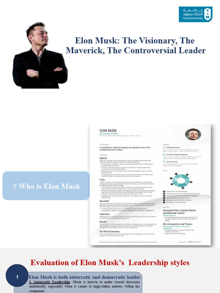 Elon Musk's Leadership Styles Explained | PDF | Leadership | Elon Musk