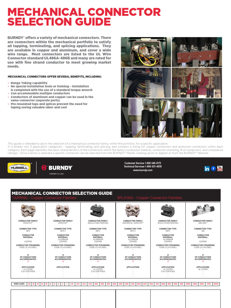 Mechanical Connector Selection Guide | PDF | Electrical Conductor ...
