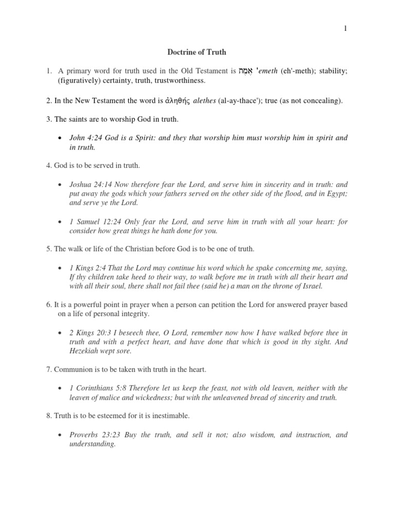 Doctrine of Truth | PDF | Fruit Of The Holy Spirit | Truth Doctrine of Truth | PDF | Fruit Of The Holy Spirit | Truth
