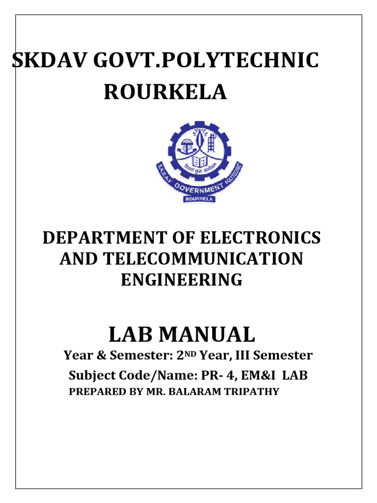 Emi Lab Manual 1650425604 | PDF | Electrical Impedance | Inductance
