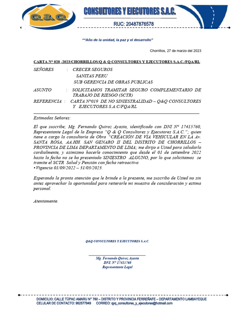 Solicitud SCTR | PDF