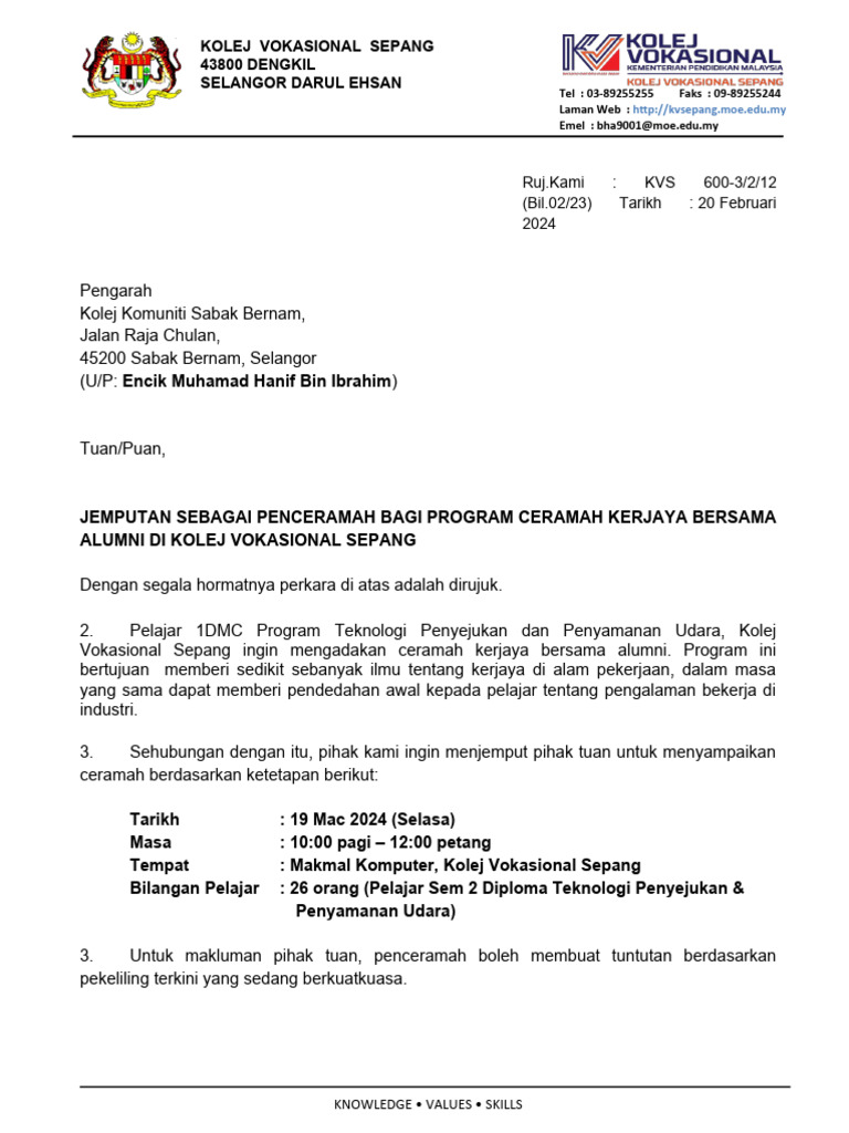 SURAT JEMPUTAN Kumpulan 2 3 | PDF