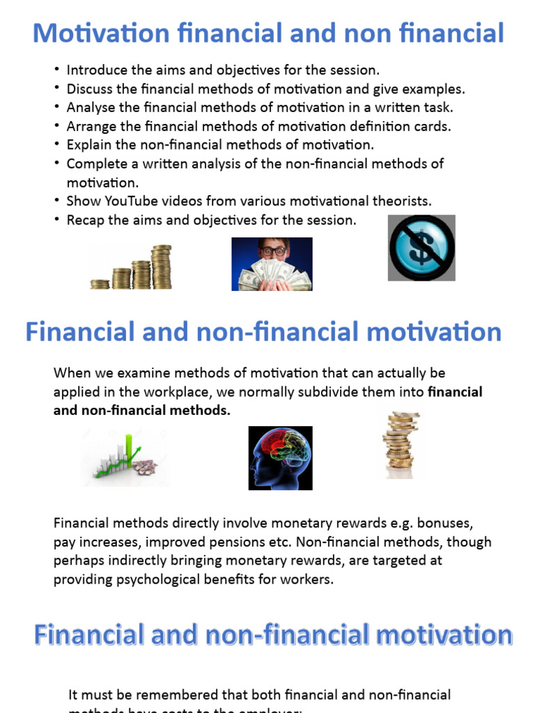 Financial and Non Financial Motivation | Download Free PDF | Salary ...