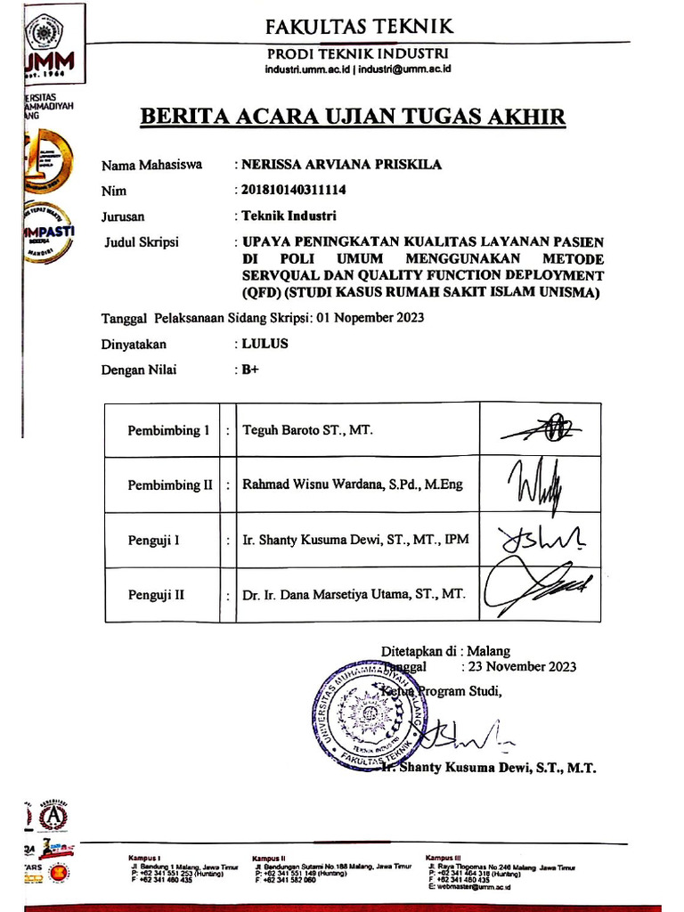Berita Acara Nerissa Arviana 2018-114 | PDF