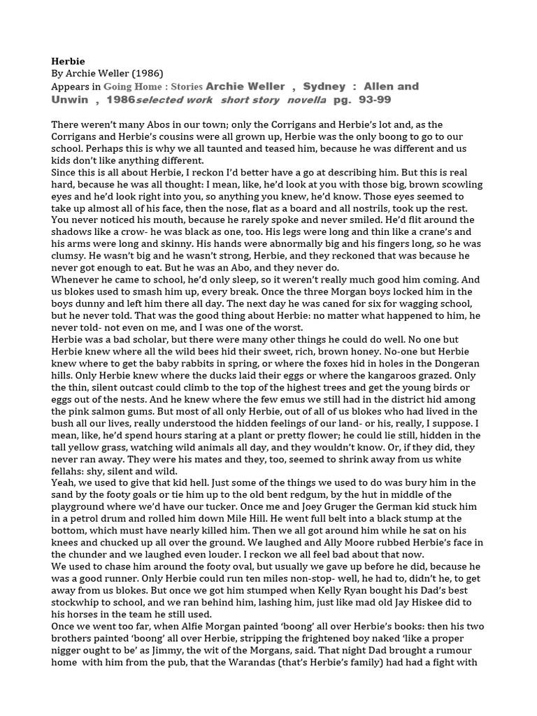 Herbie by Archie Weller | PDF | Narration | Knowledge