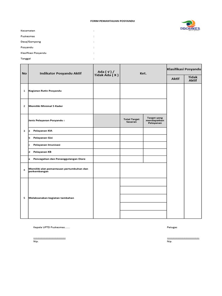 Form Kuisioner POSYANDU | PDF