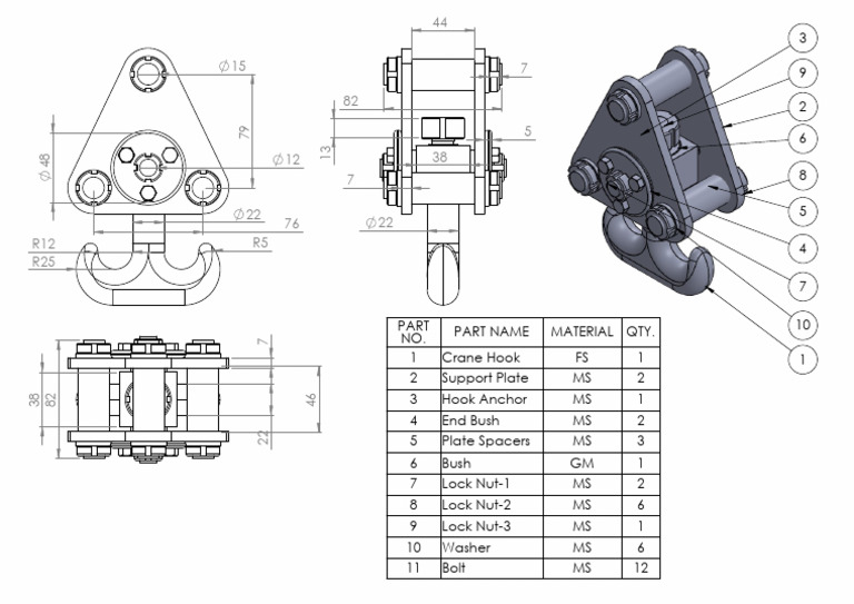 Crane Hook Assembly Drawing | PDF