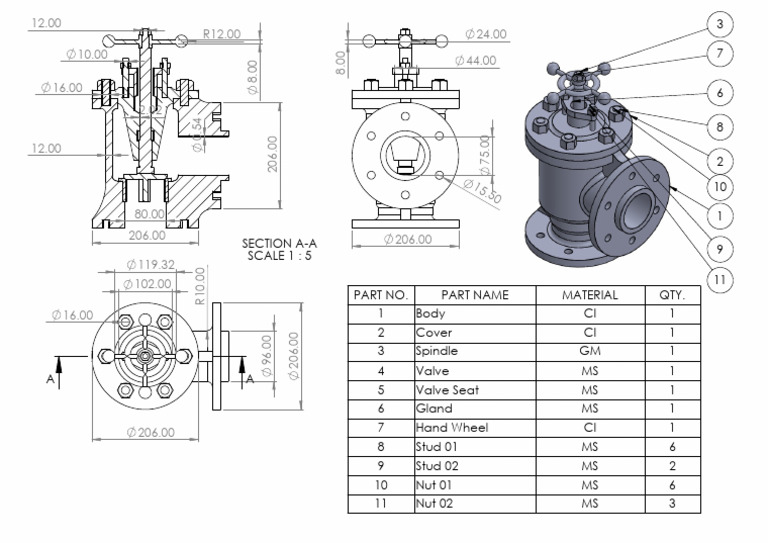 Feed Check Valve Assembly Drawing | Download Free PDF | Machines | Vehicles