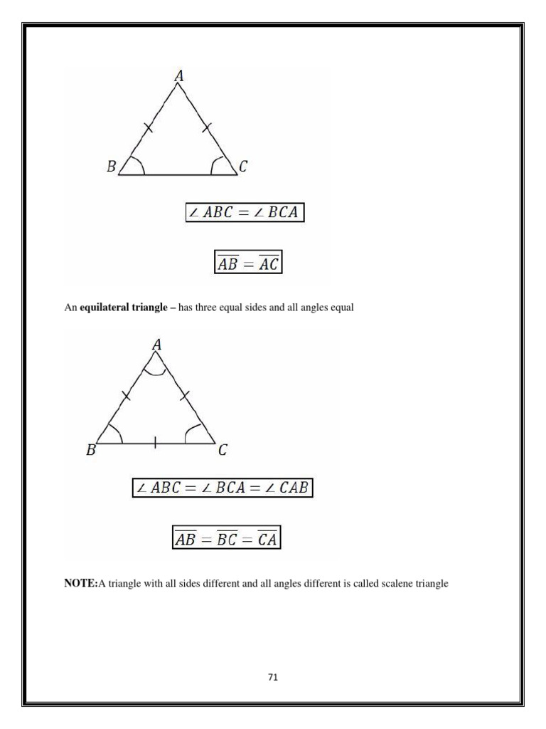 An Equilateral Triangle - Has Three Equal Sides and All Angles Equal ...