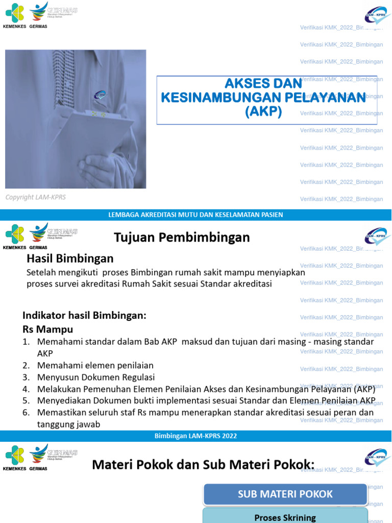 Akses Dan Kesinambungan Pelayanan (AKP) : Lembaga Akreditasi Mutu Dan Keselamatan Pasien | PDF ...