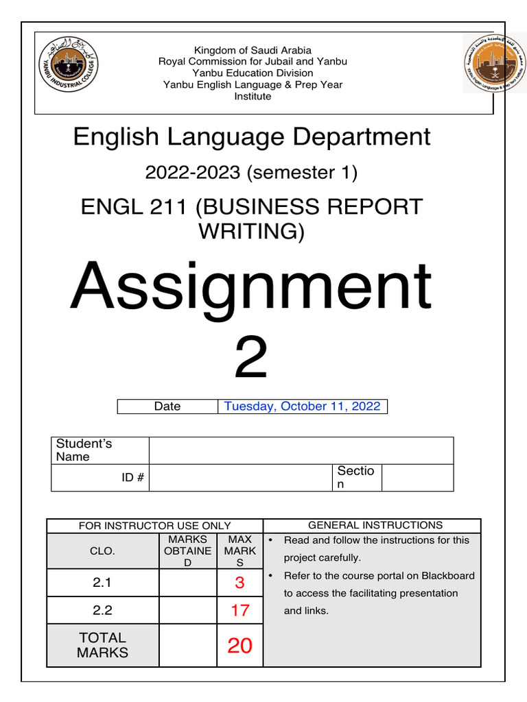 ENGL 211 - Assignment #2 - Sem 441 | PDF