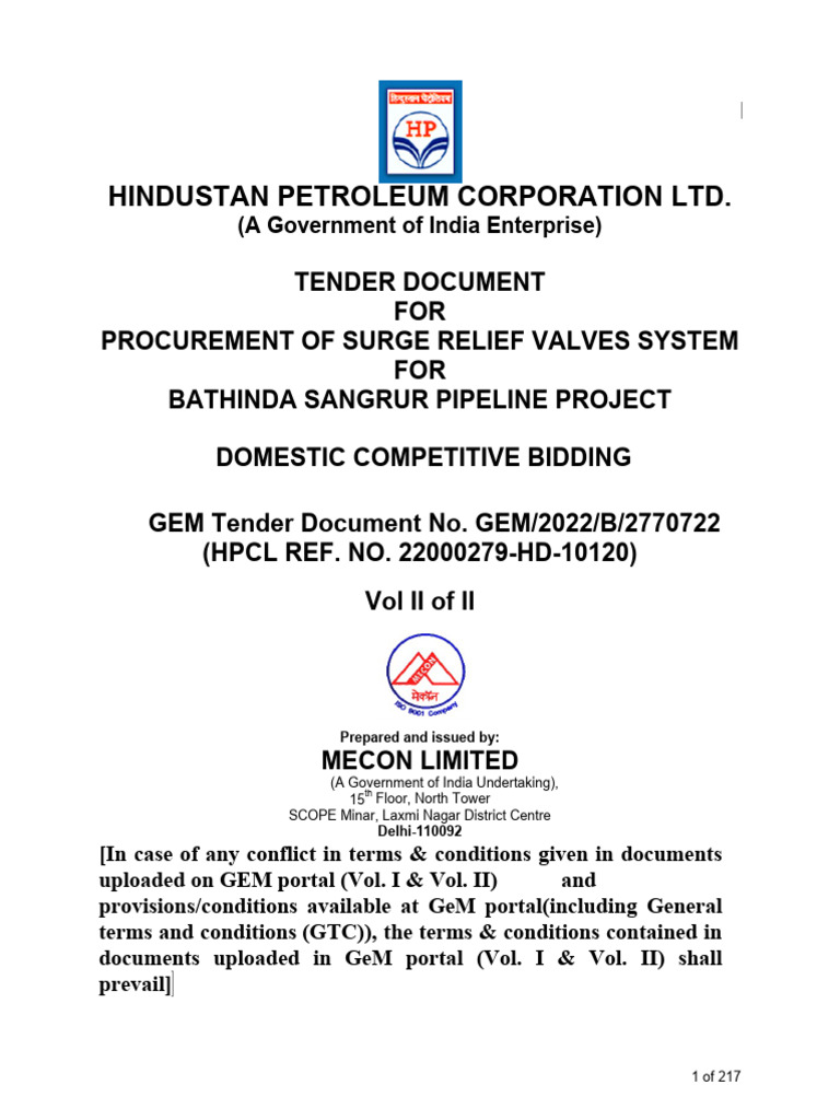 Hindustan Petroleum Corporation LTD | PDF | Valve | Plumbing
