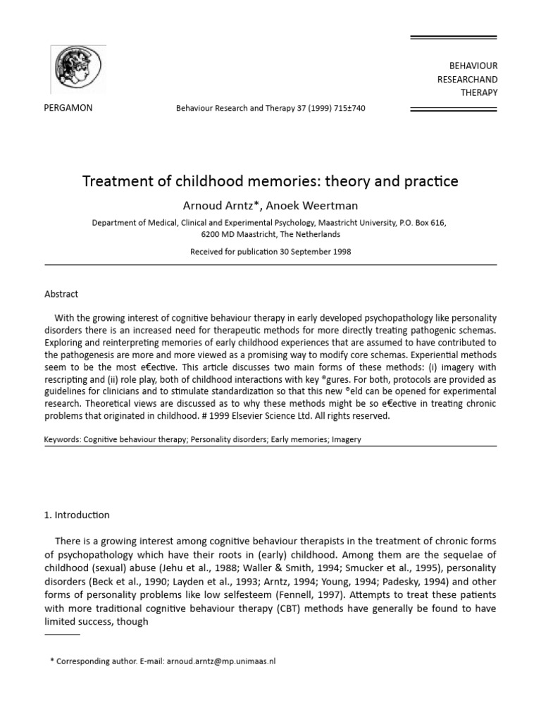 + Role Play Imagery Rescripting | PDF | Psychotherapy | Cognitive ...