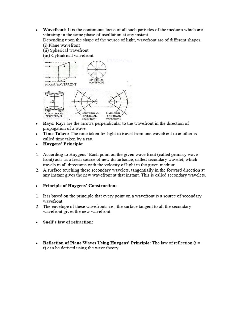 Wavefront | PDF | Diffraction | Waves