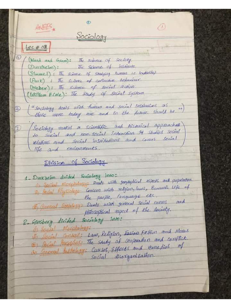 Sociology Short Notes | PDF