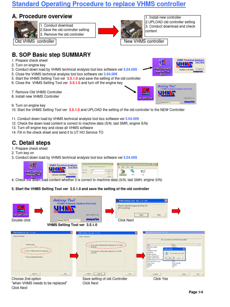 VHMS Controller Replacement SOP | PDF | Software | Comma Separated Values