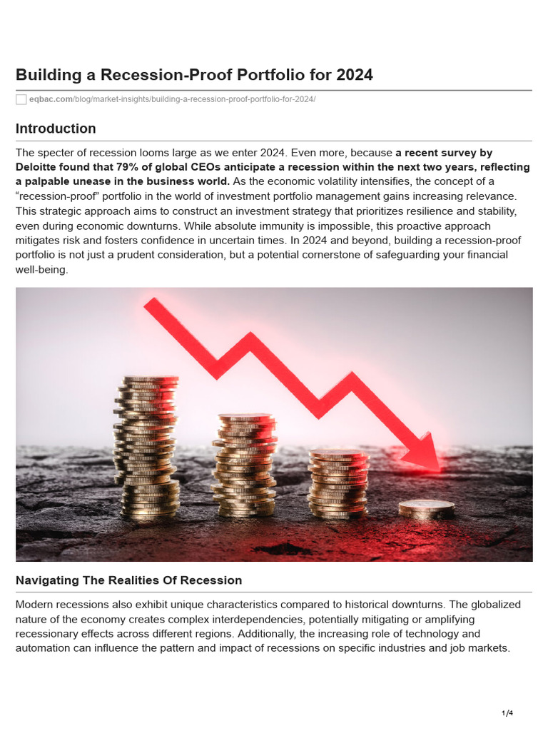 Building A Recession-Proof Portfolio For 2024 | PDF | Investing ...