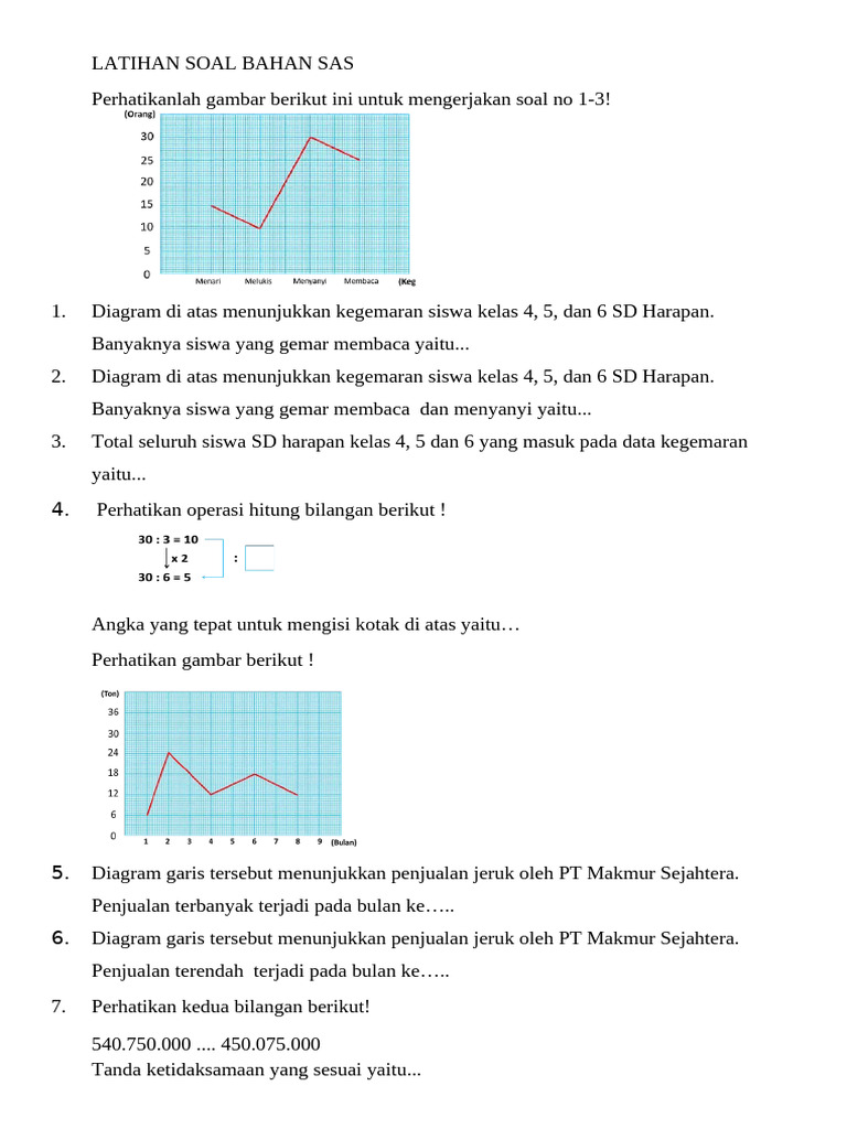 Latihan Soal Matematika Bahan Sas | PDF
