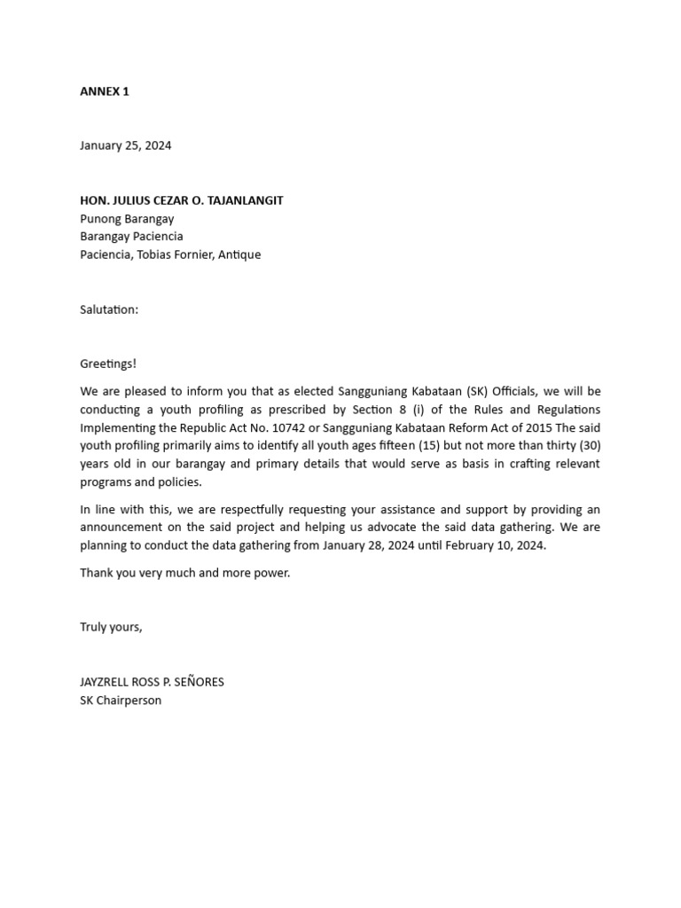 KK Profiling Letter | Download Free PDF | Government