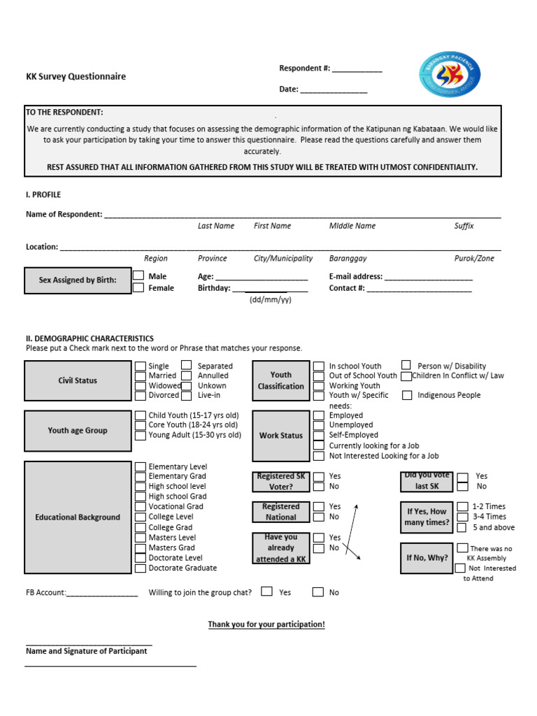 KK Profiling Form | PDF