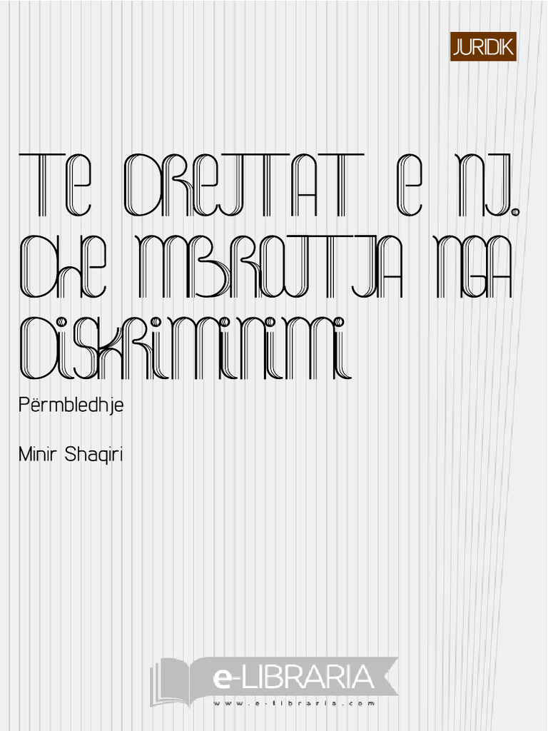 Të Drejtat e Njeriut Dhe Mbrojtja Nga Diskriminimi Minir Shaqiri J | PDF