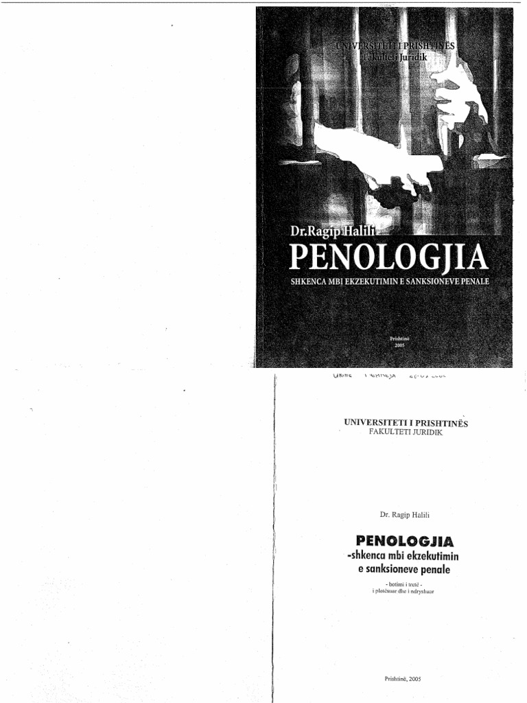 PENOLOGJIA (Dr. Ragip Halili) Prishtine, 2005 | PDF