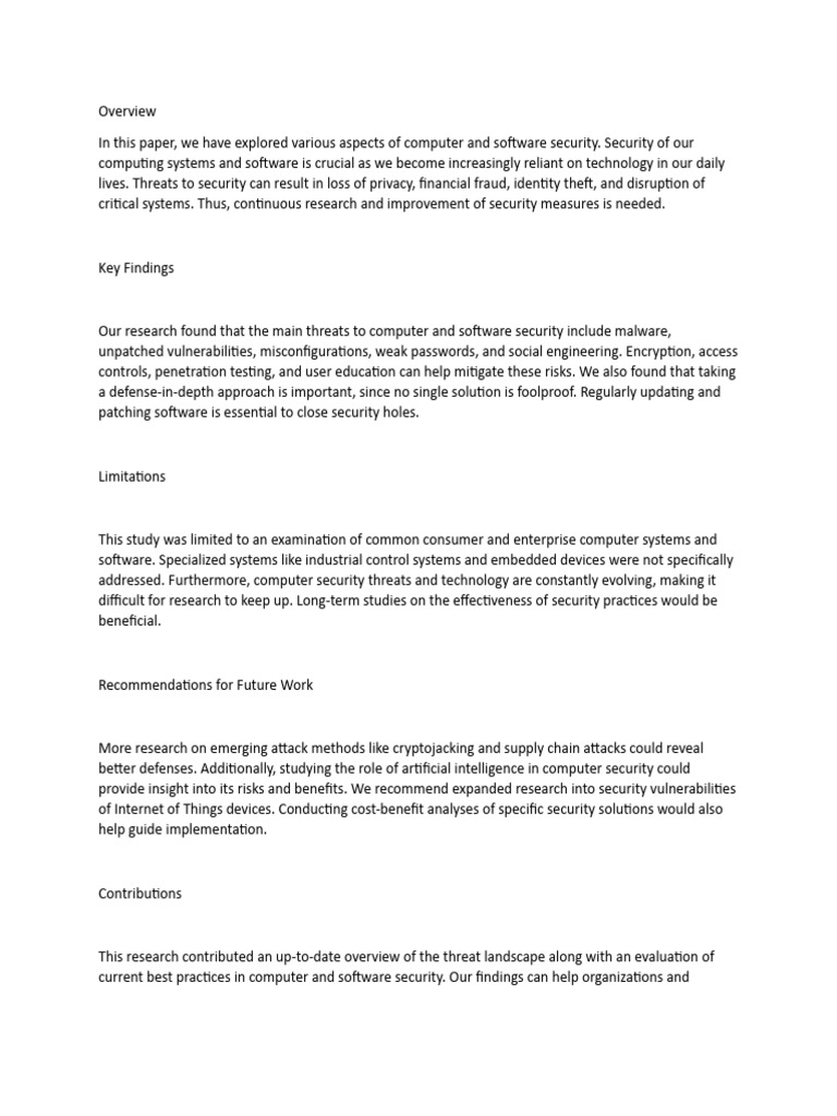 Conclusion | PDF | Security | Computer Security