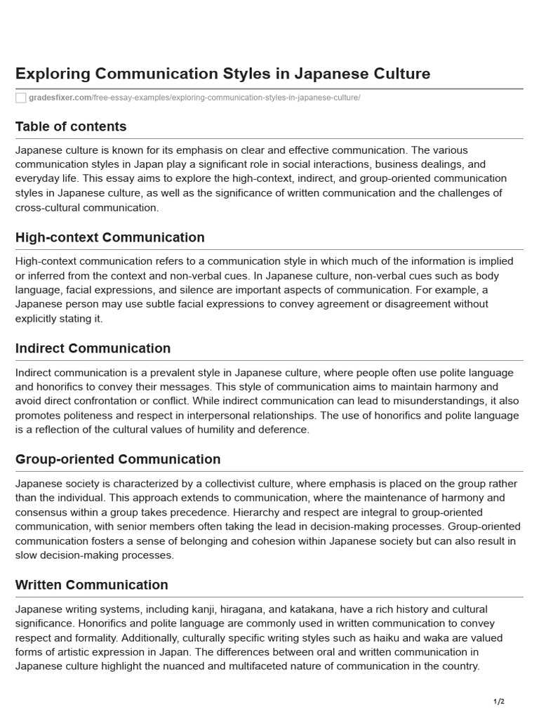Japanese Communication Styles | PDF | Communication | Japanese Language