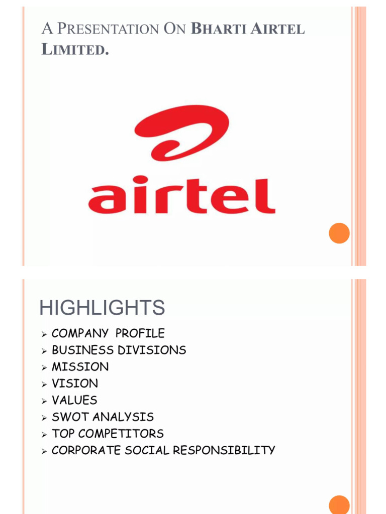 Airtel PPT by Pranjal | PDF