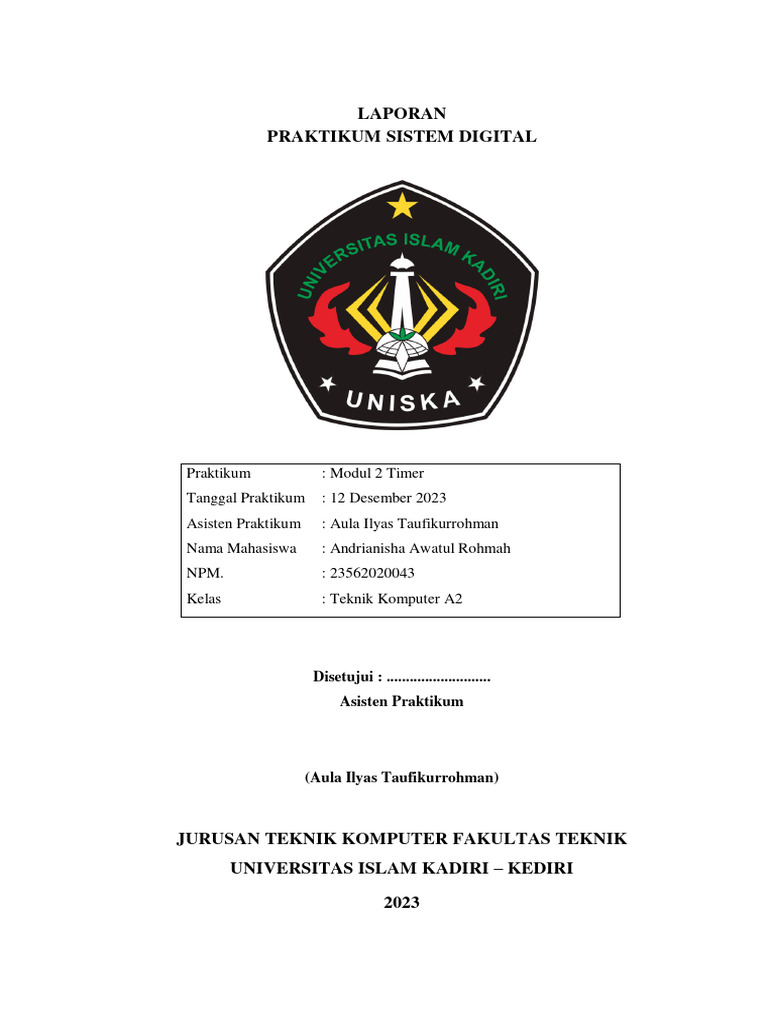 Laporan Praktikum Sistem Digital (Modul 2 - Timer) - Andrianisha | PDF