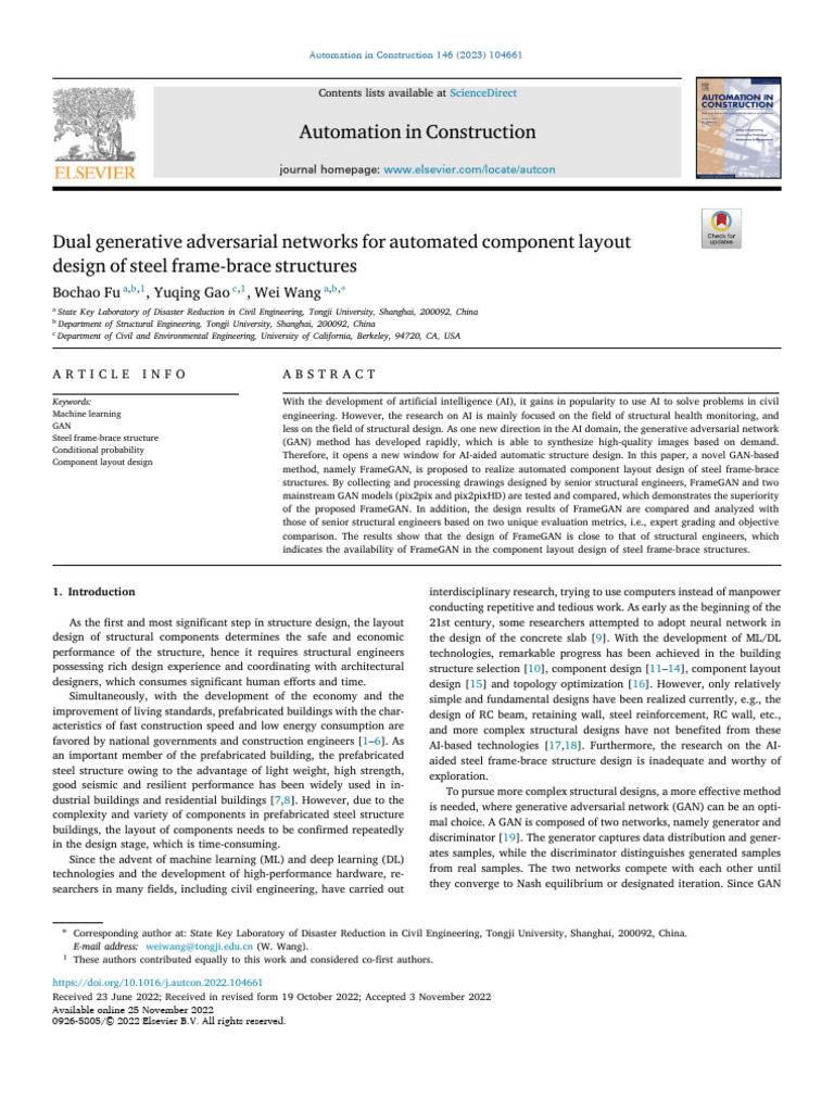 Automated Design Steel Frame GAN | PDF | Artificial Intelligence | Intelligence (AI) & Semantics