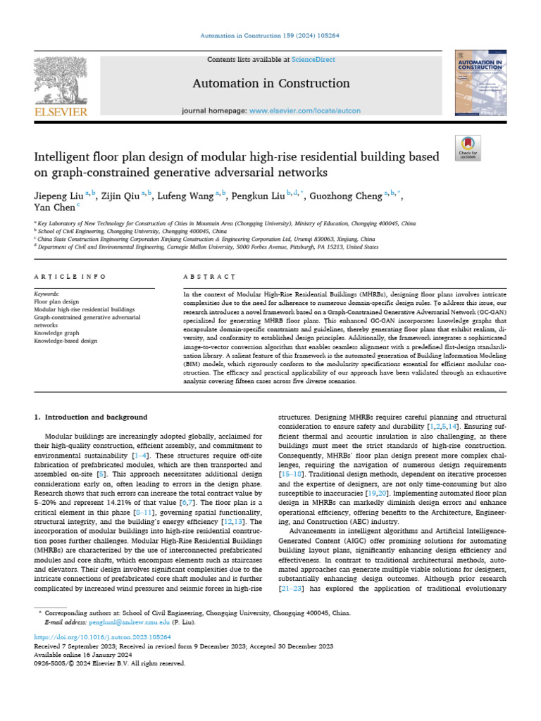 Automated Design Modular Buildings GCGAN | PDF | Building Information Modeling | Automation