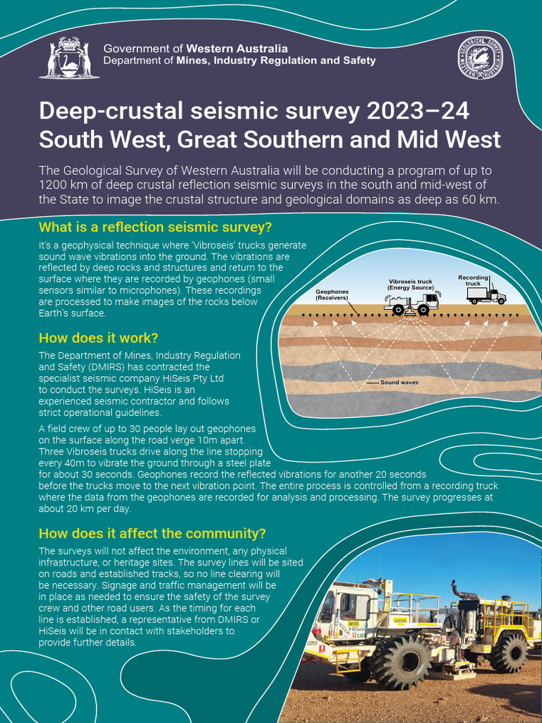 GSWA Deep-Crustal Seismic Survey 2023-24 | PDF | Reflection Seismology ...