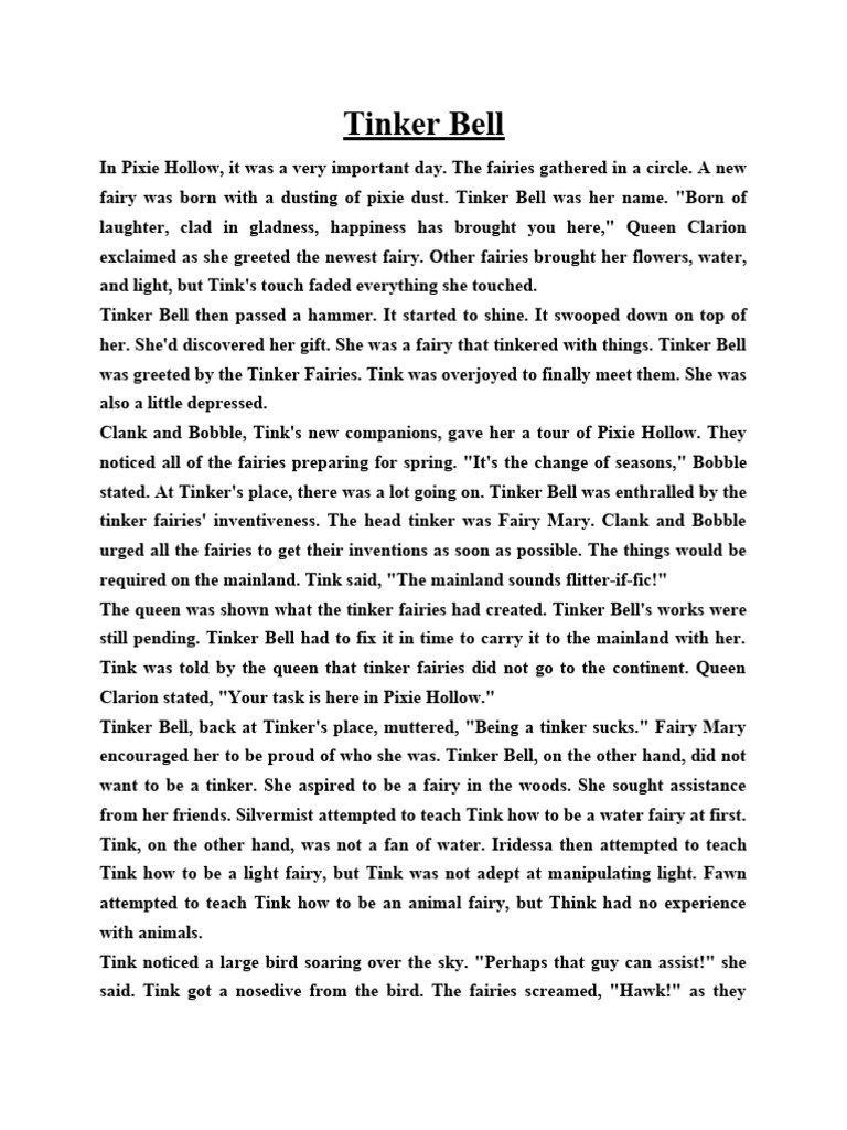 Tinker Bell | PDF | Fairies
