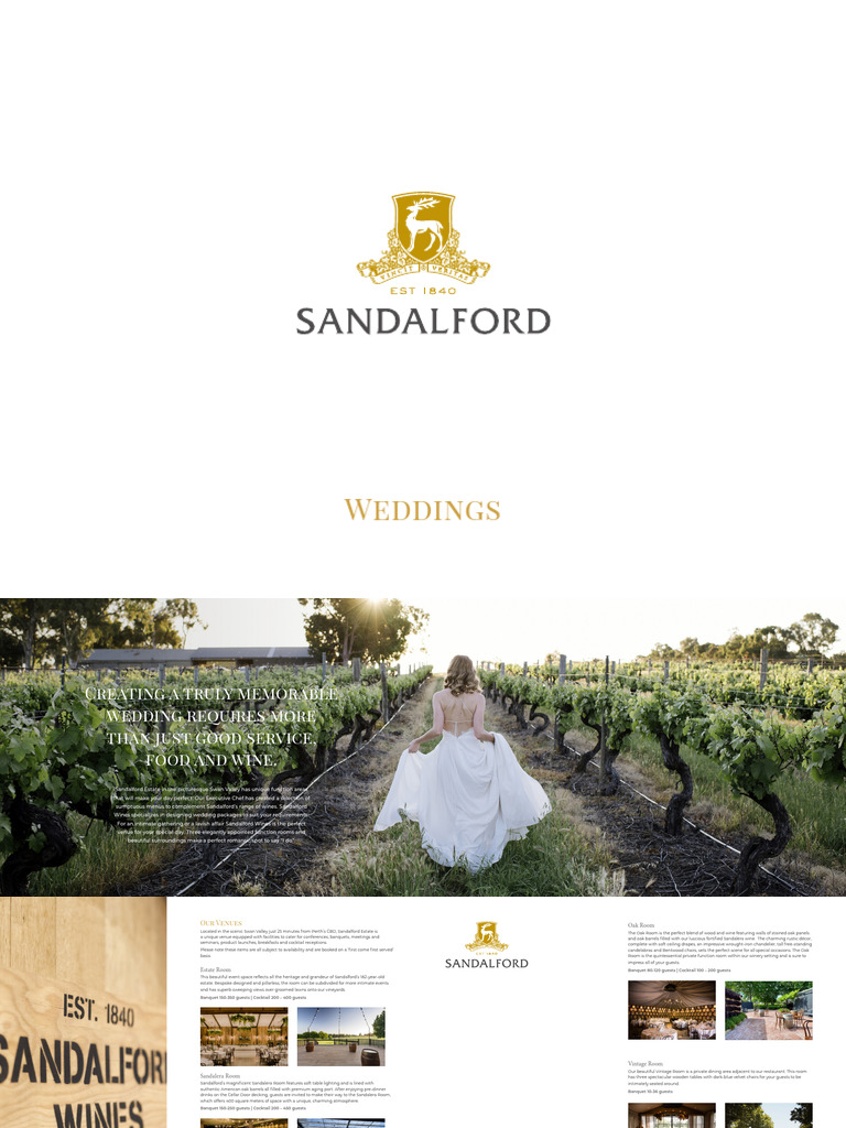 Sandalford Wines Wedding Kit | PDF | Drink | Menu