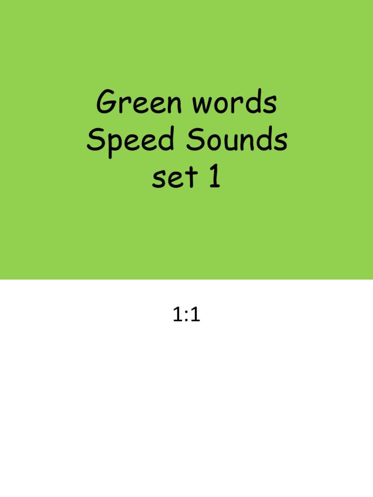 Green Words Set 1 | PDF
