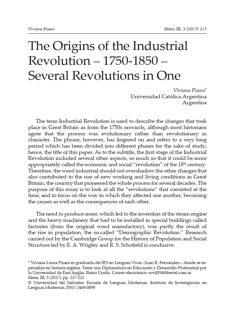 The Industrial Revolution (1750-1850) | PDF | Agriculture | Industrial ...