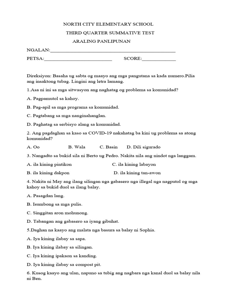 Araling Panlipunan 3RD Grading | PDF