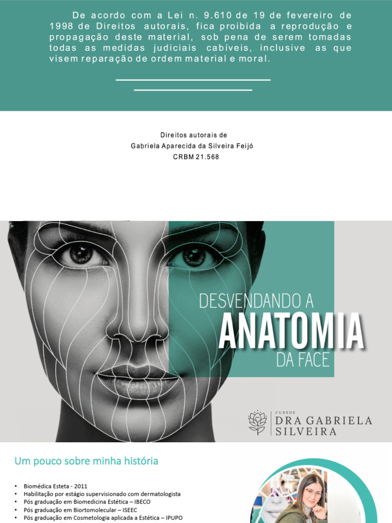 Curso Anatomia Da Face | PDF | Pele | Epiderme