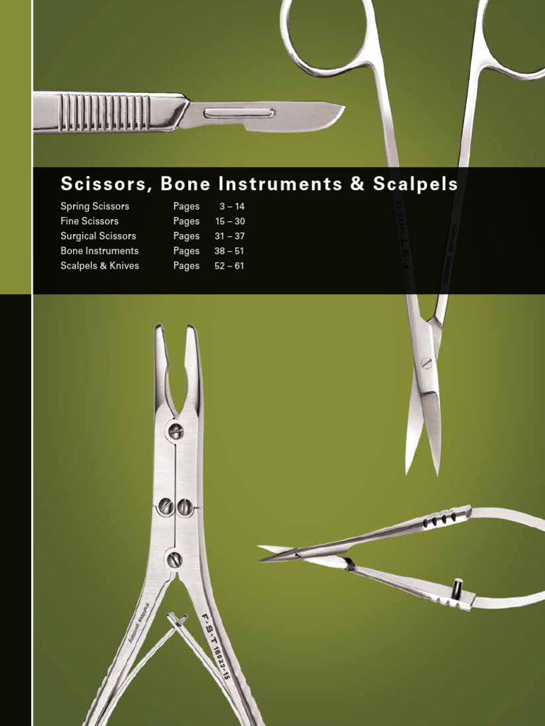 Scissors Bone Instruments Scalpels | Download Free PDF | Titanium ...