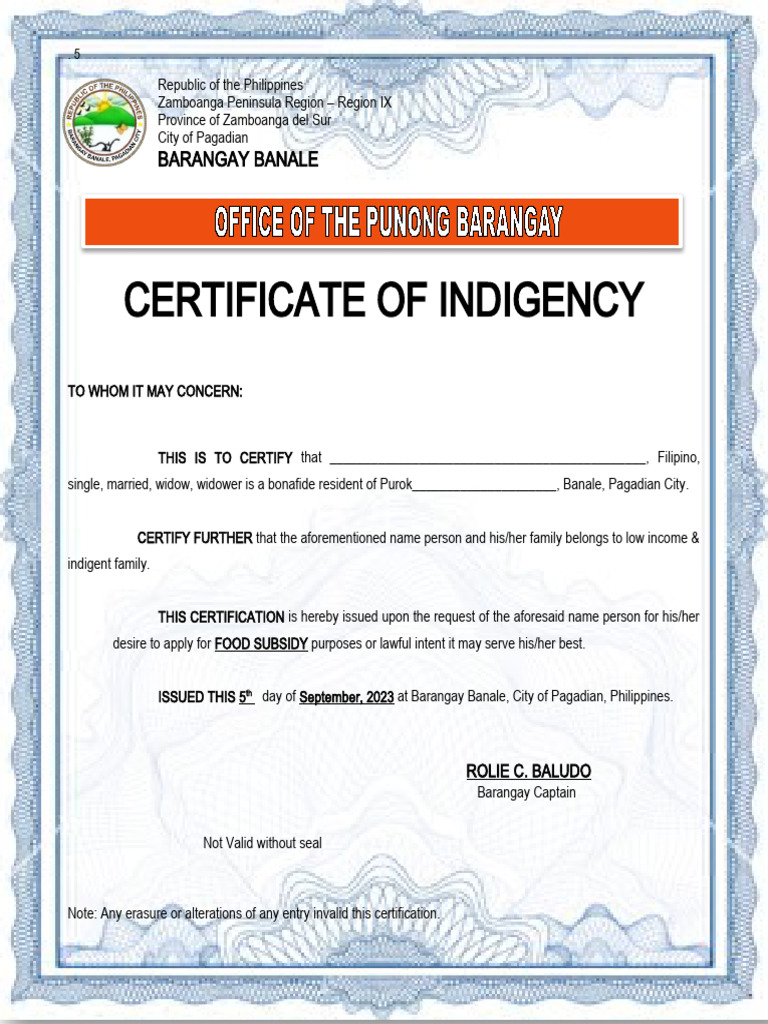 Certificate of Low Income | PDF