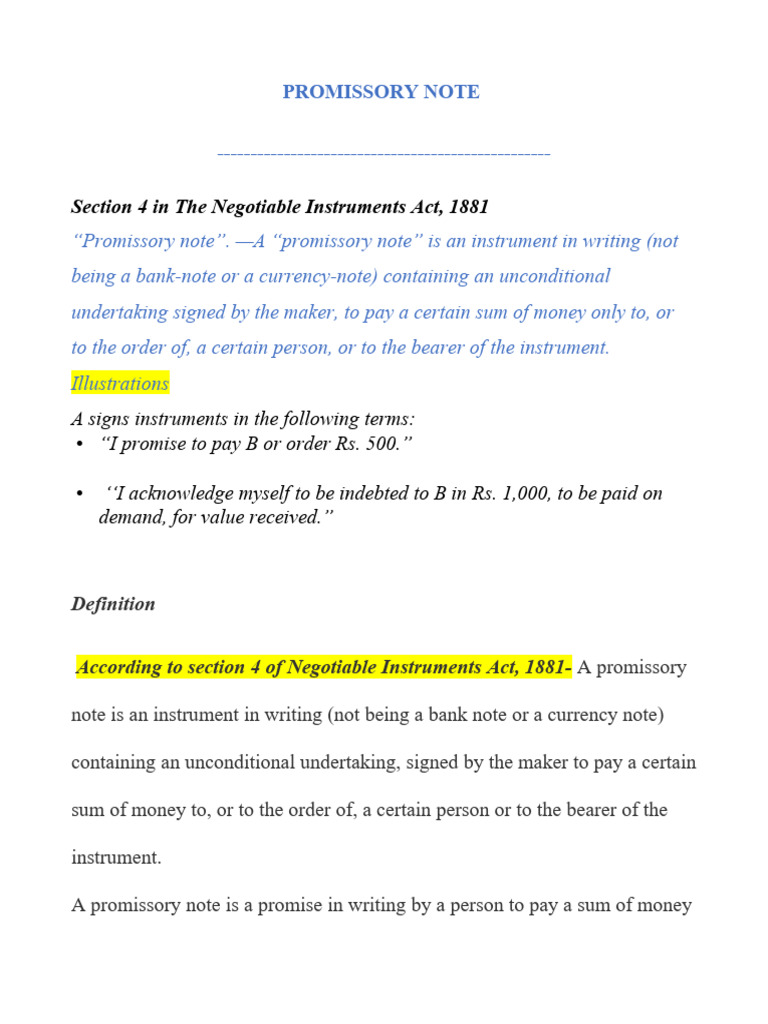 Short Note Promissory Note | PDF | Promissory Note | Negotiable Instrument