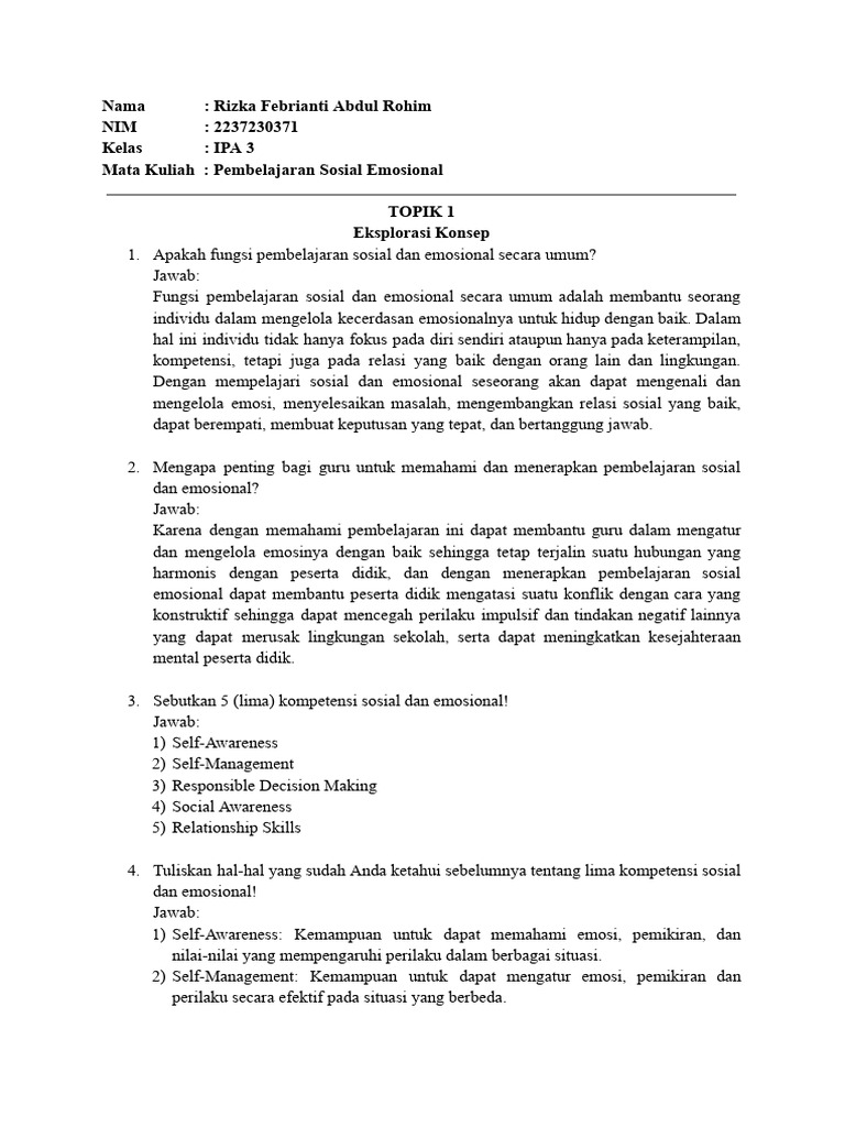 TOPIK 1 - Eksplorasi Konsep - Rizka Febrianti Abdul Rohim | PDF
