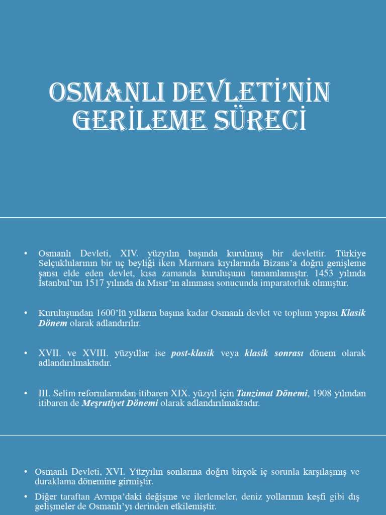 Tari̇h Ders Notlari (Güz Dönemi̇) | PDF