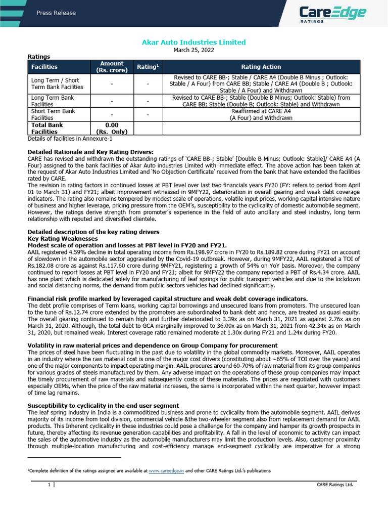 Akar Auto Industries Limited | PDF | Financial Capital | Leverage (Finance)