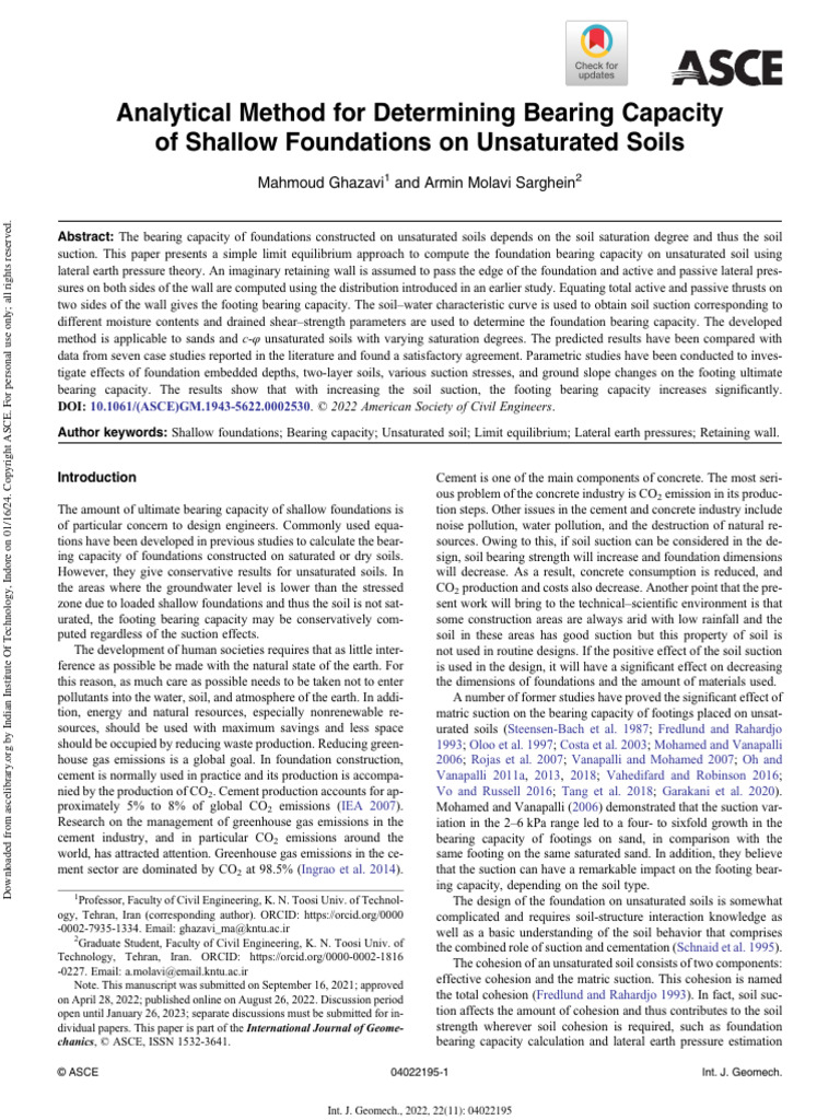Analytical Method for Determining Bearing Capacity | PDF | Soil Science | Earth Sciences