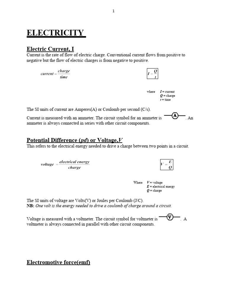 EM3; Electricity | PDF | Electrical Resistance And Conductance | Voltage